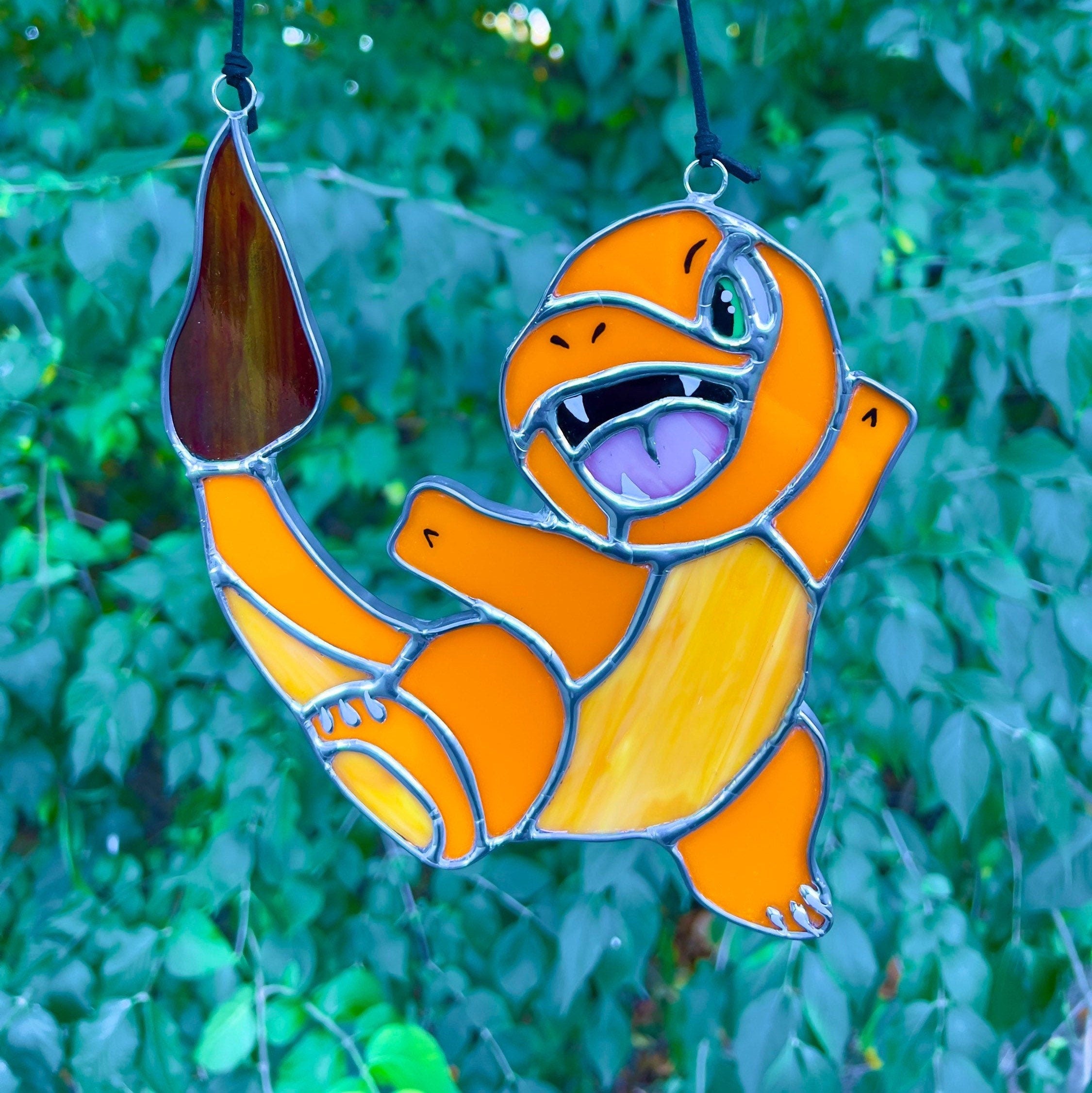 Charmander Inspired Stained Glass Suncatcher or Nightlight – Miasnoodle